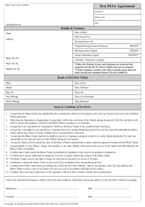 Test Drive Agreement Pad – Lawgistics
