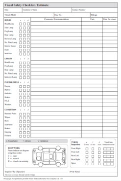 Vehicle Safety Checklist / Estimate Pad – Lawgistics